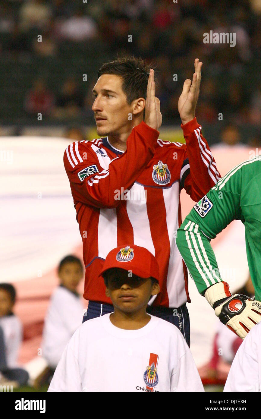 Chivas USA Captain Sacha Kljestan leads his team out on to the field ...