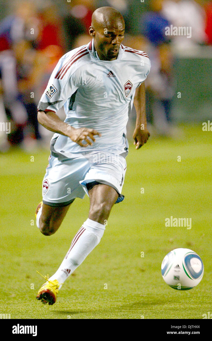 Colorado Rapids Forward Omar Cummings tracks down a long kick that ...