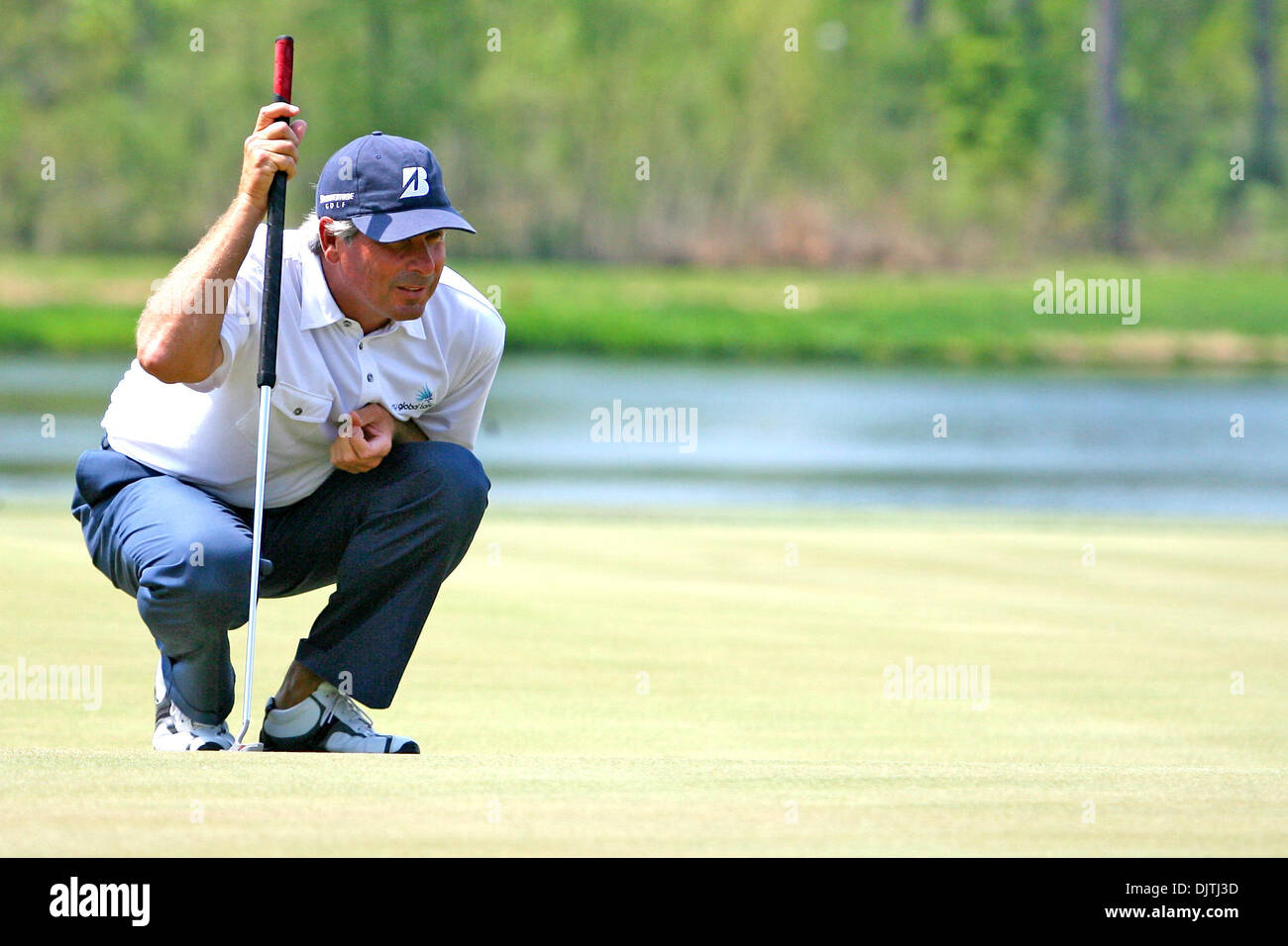 Fred Couples studies the 8th green. Shell Houston Open at the Redstone ...