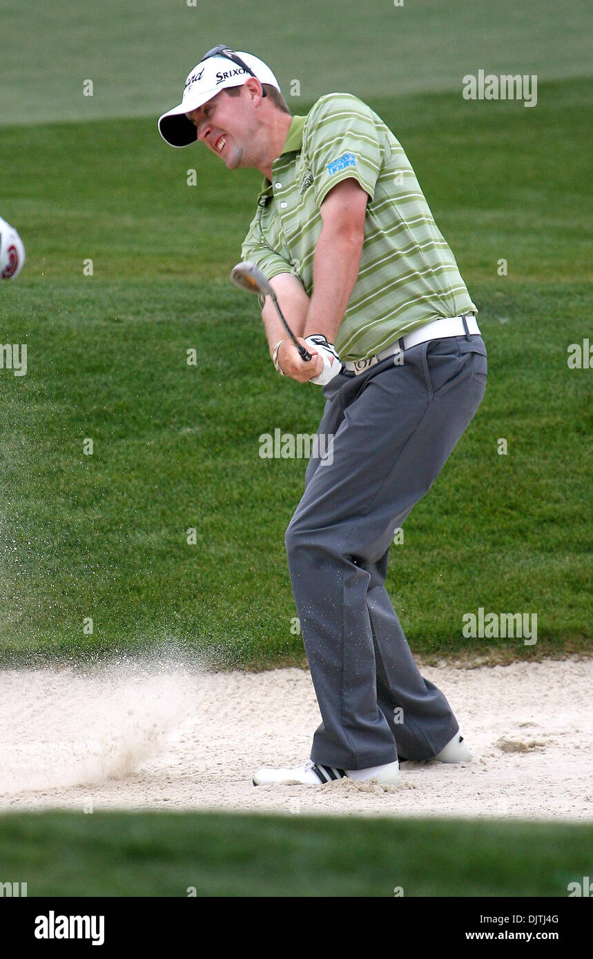 Chris Wilson gets out of the sand trap on the 8th hole. Shell Houston ...