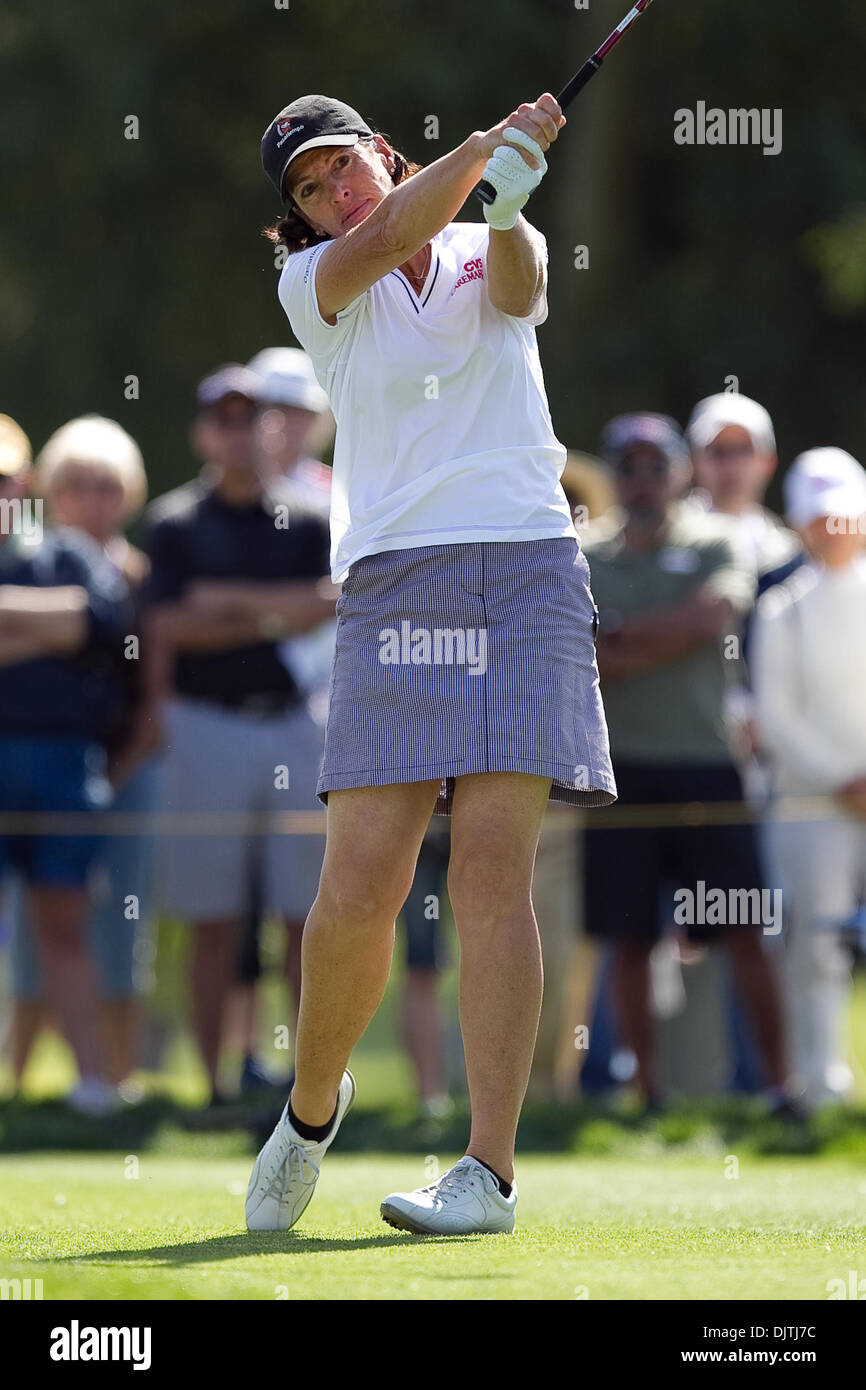 Juli Inkster played at the 2010 Kraft Nabisco Championship held at ...