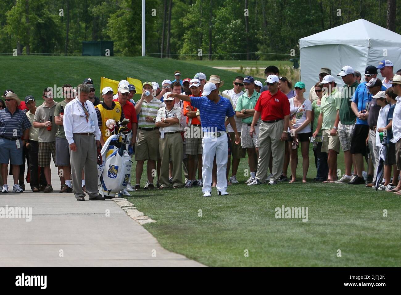 Anthony Kim in trouble at the 8th hole takes a drop. Anthony Kim is the ...