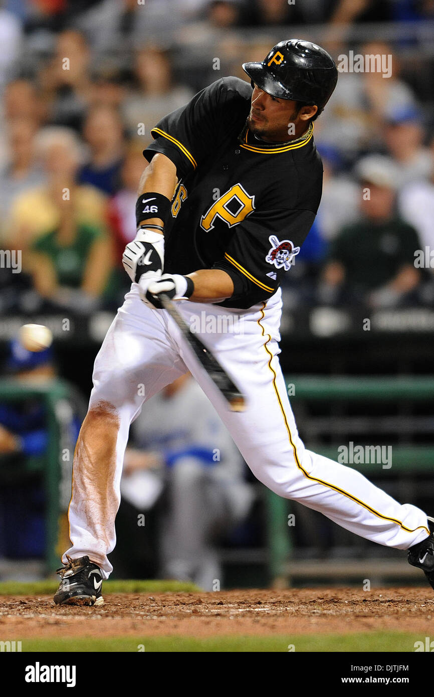 Pittsburgh Pirates CF #46 Jones is about ready swings at a pitch ...