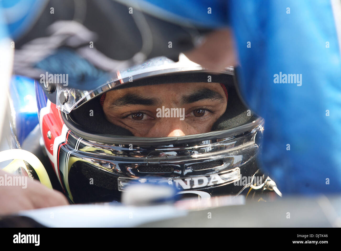 Raphael Matos driver of the number 2 HP Luczo Dragon car, is strapped ...