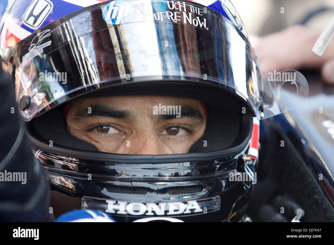 Raphael Matos driver of the number 2 HP Luczo Dragon car, is strapped ...