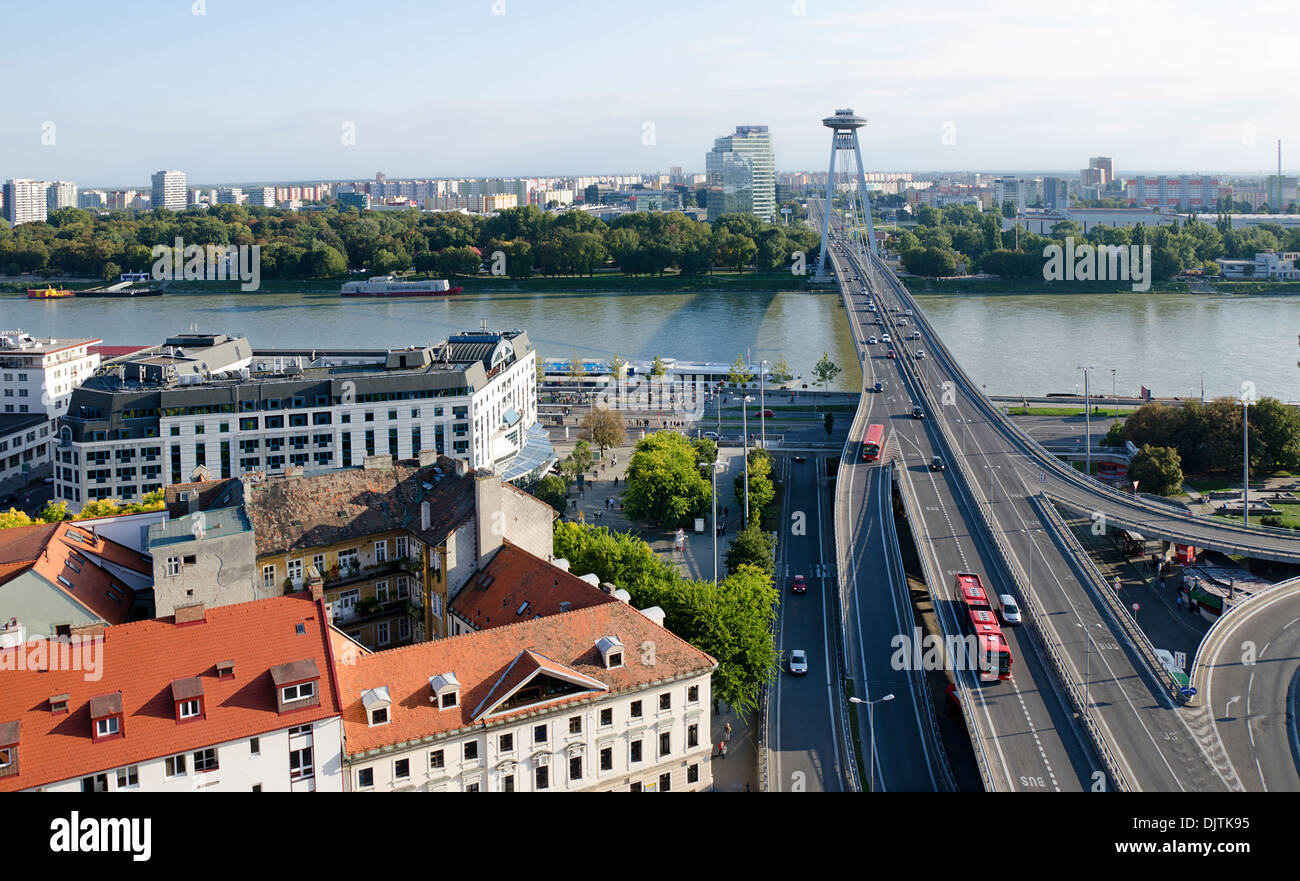 The Most SNP bridge in Bratislava Stock Photo - Alamy