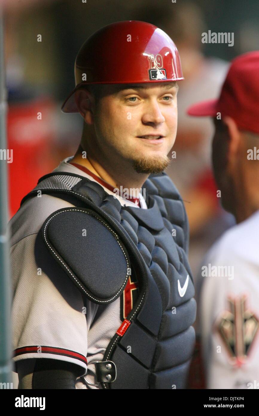 Arizona Diamondbacks Catcher Chris Snyder (19) all geared up and ready ...