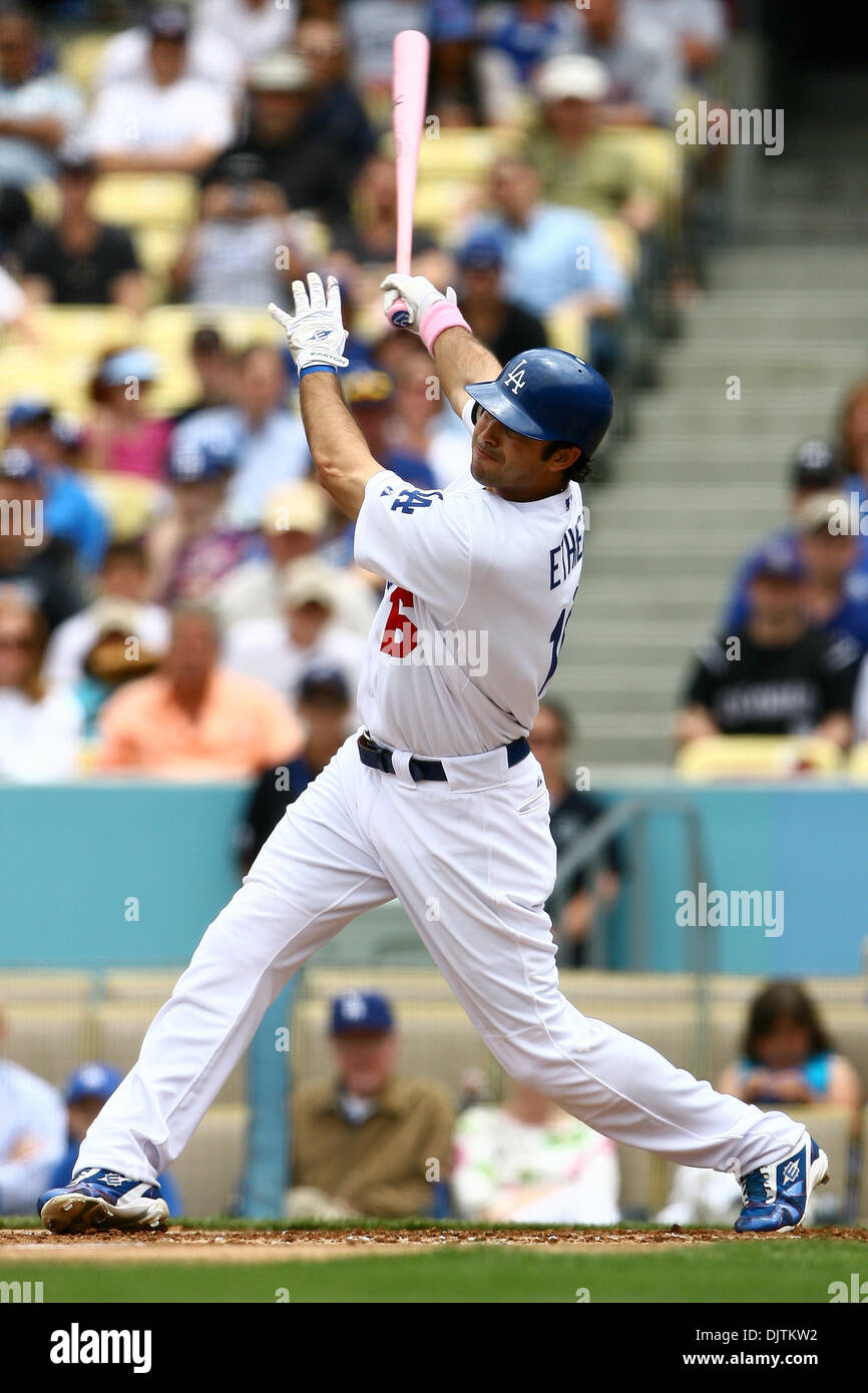 9 May 2010: Los Angeles Dodger right fielder Andre Ethier takes a big swing at a pitch from ...