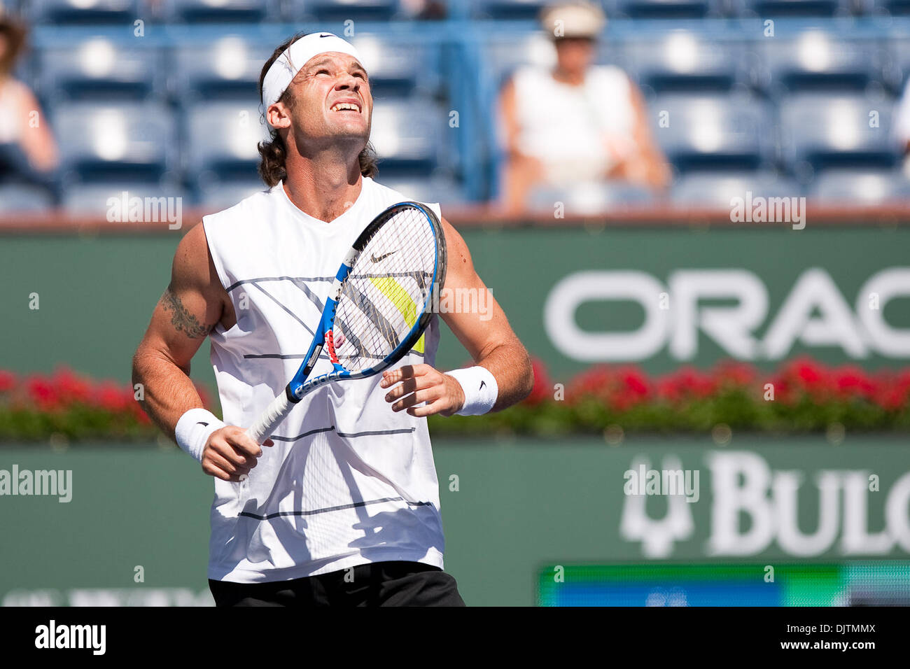 Carlos Moya (ESP) in match versus Tim Smyczek (USA) at the 2010 BNP ...