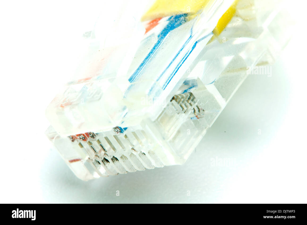 telephone cable on a white background Stock Photo - Alamy