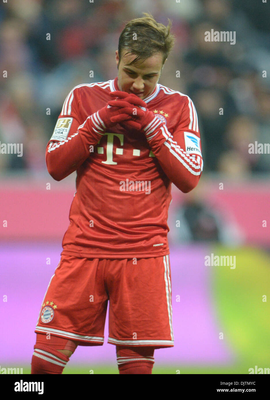 Munich, Germany. 30th Nov, 2013. Munich's Mario Goetze reacts after a ...