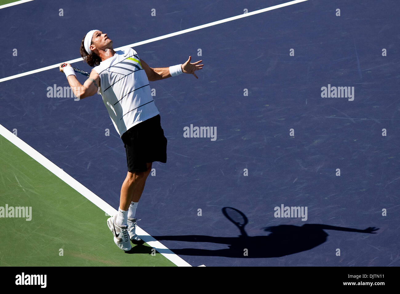 Carlos Moya (ESP) in match versus Tim Smyczek (USA) at the 2010 BNP ...