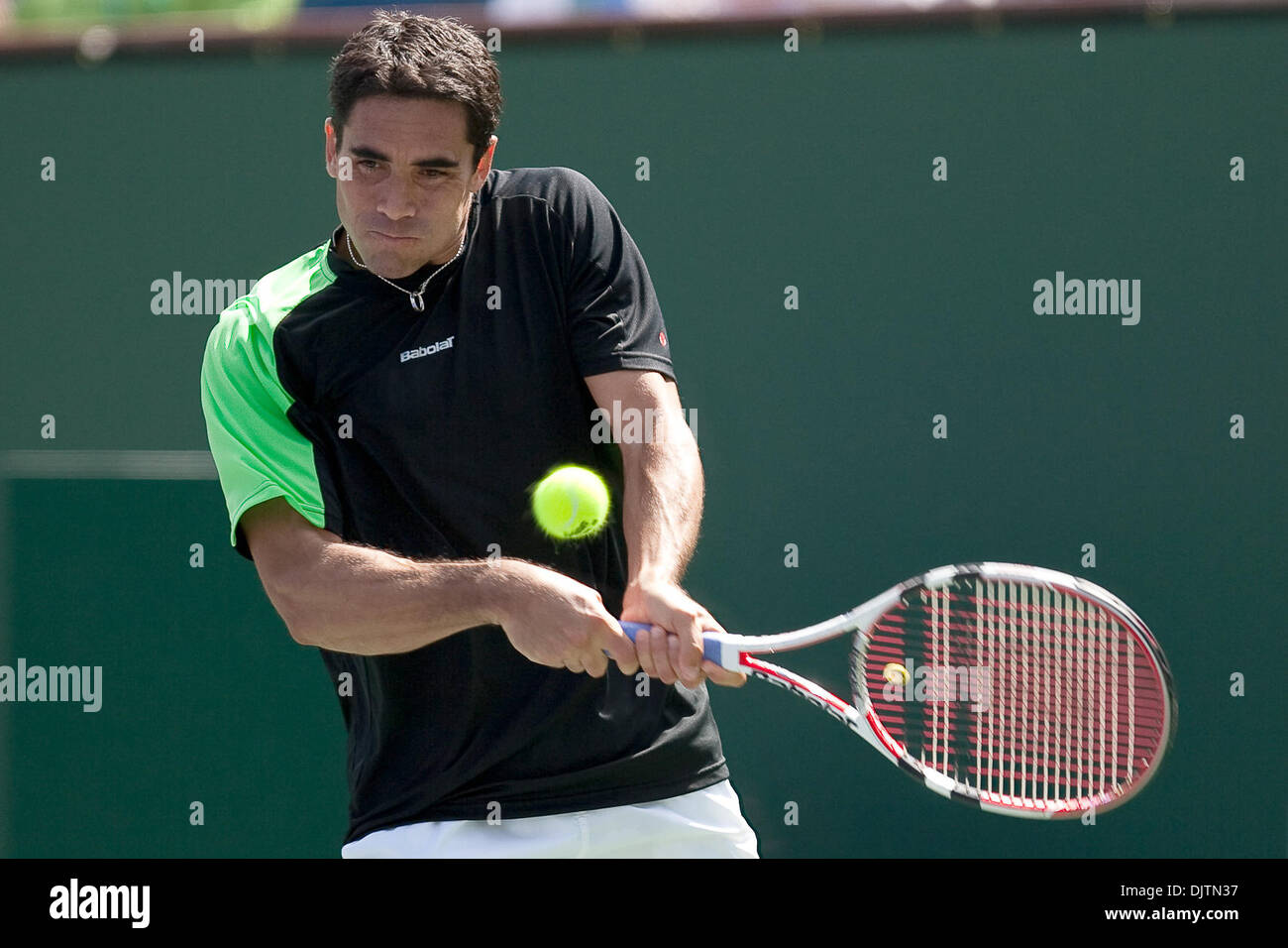 Ramon Delgado (PAR) in black in his match against Fernando Verdasco ...