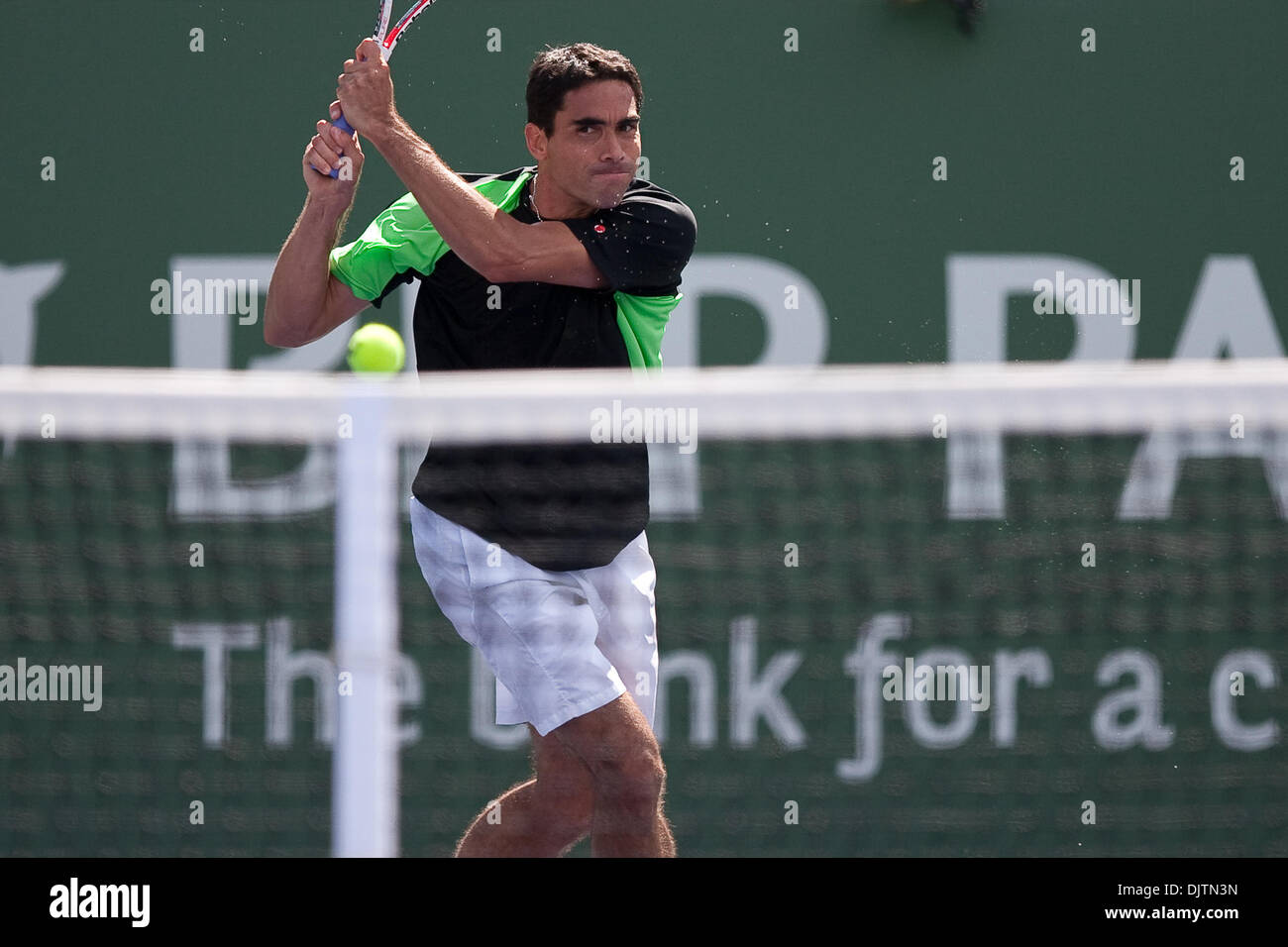 Ramon Delgado (PAR) in black in his match against Fernando Verdasco ...