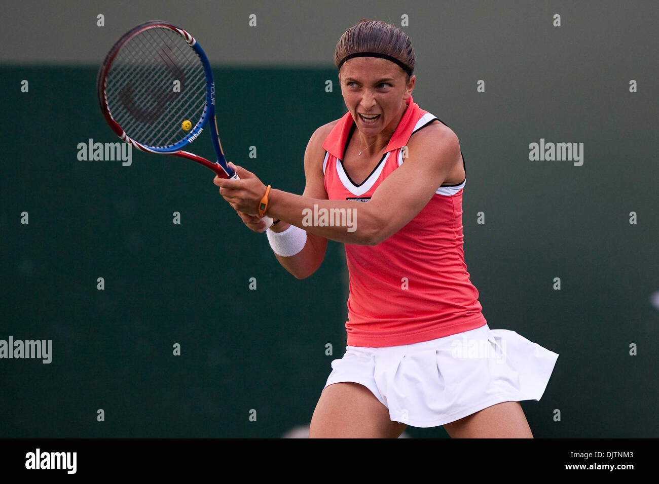 Sara ERRANI (ITA) red shirt and Jelena JANKOVIC (SRB) green shirt - at ...