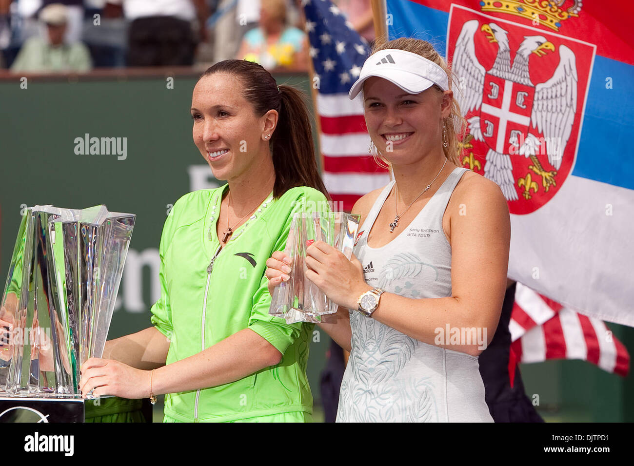 Jelena Jankovic (CRO) on left and Caroline Wozniacki (DEN) on right ...