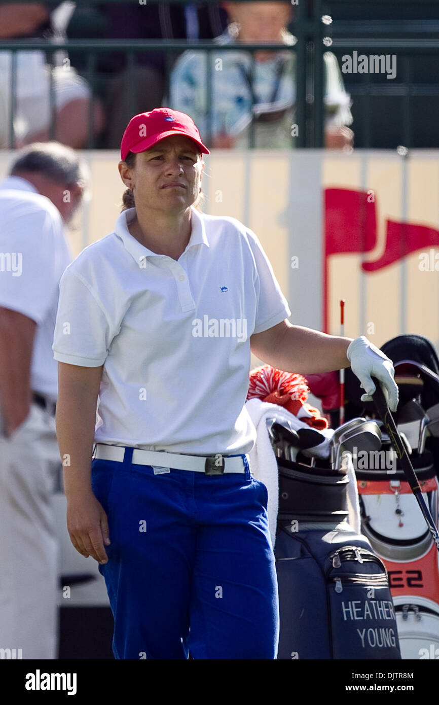 Heather Bowie Young of Dover, Delaware gets ready to tee off at the ...