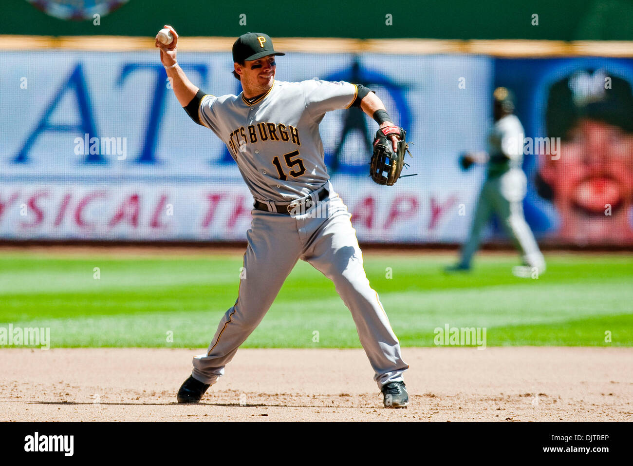 Pittsburgh Pirates third baseman Andy LaRoche #15 fields this hard hit ...
