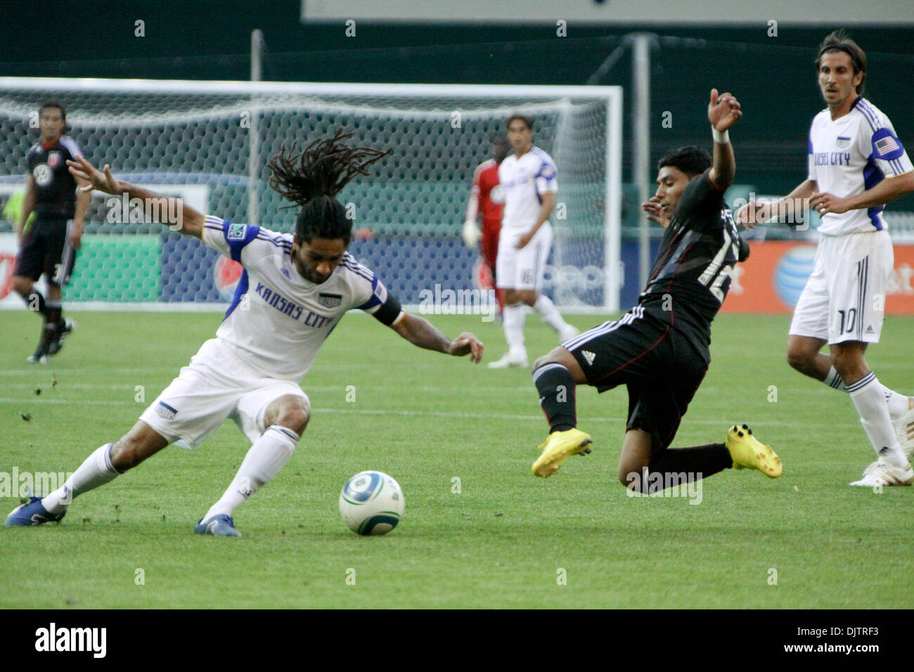 DC United midfielder Christian Castillo (#12) fights Kansas City ...