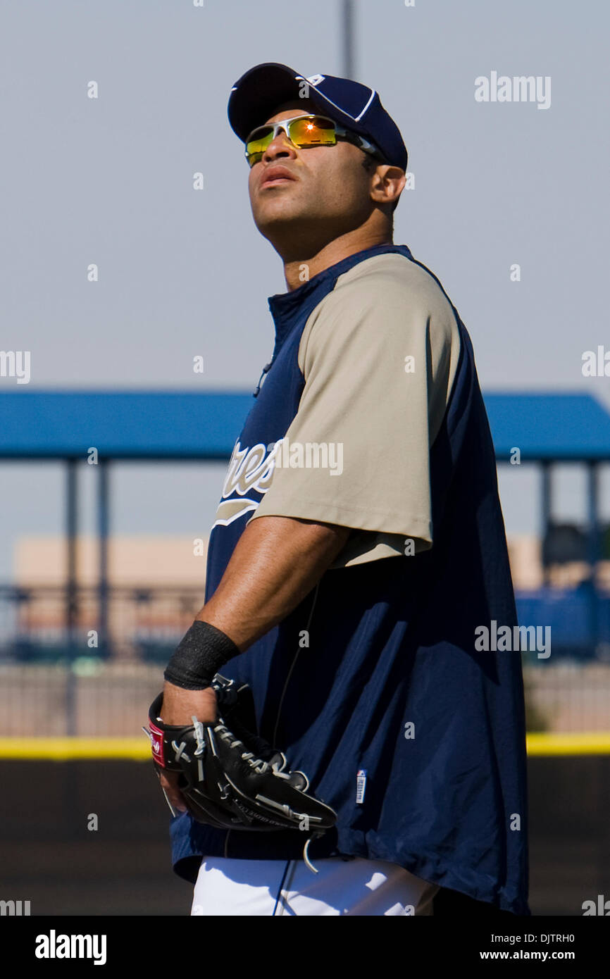 Padres infielder Scott Hairston takes the field during San Diego Padres ...