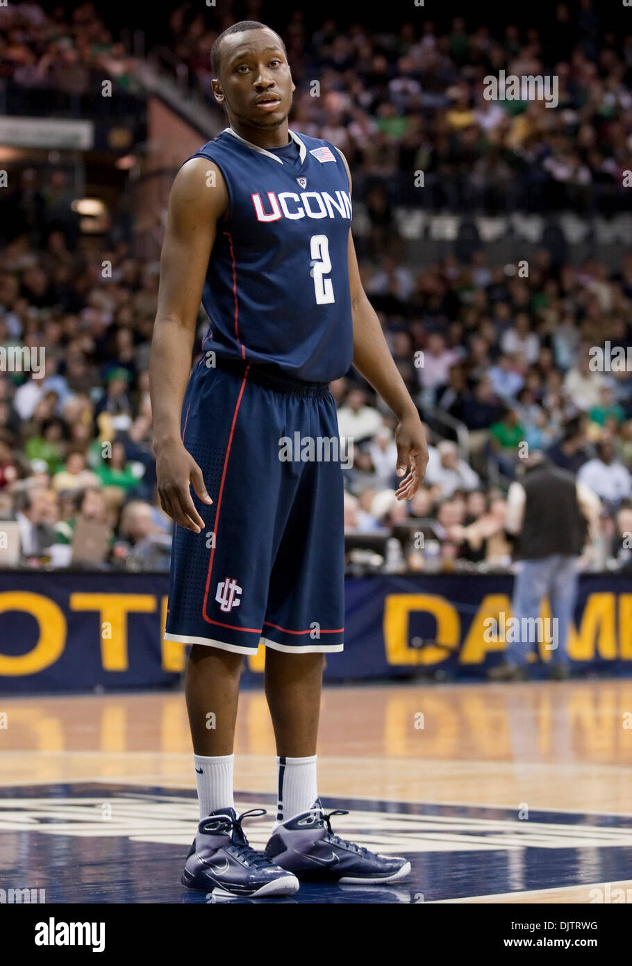 Connecticut Guard Donnell Beverly (2) in game action between the Notre ...