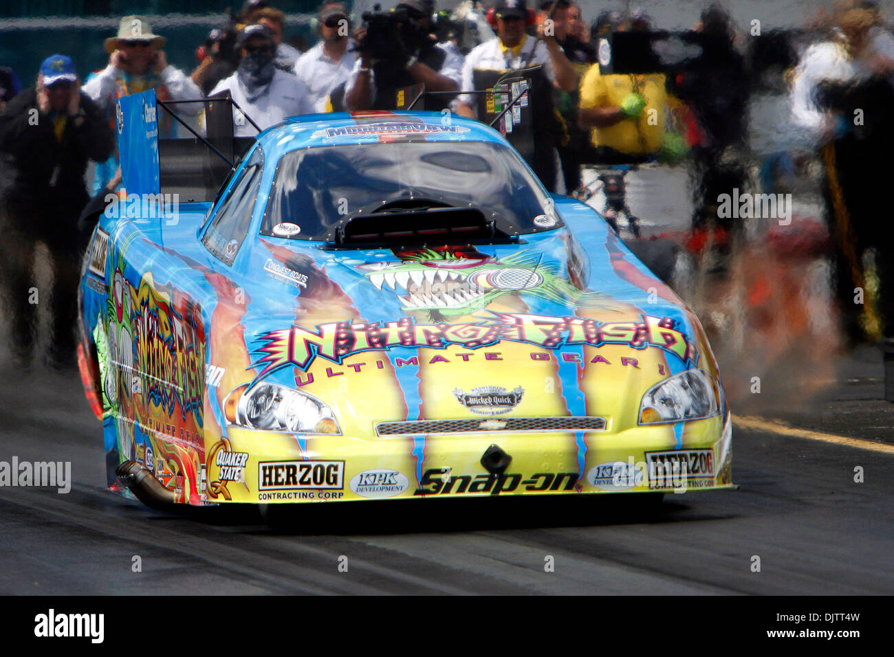 NHRA Funny Car driver Tony Pedregon at the 2010 NHRA Gatornationals ...