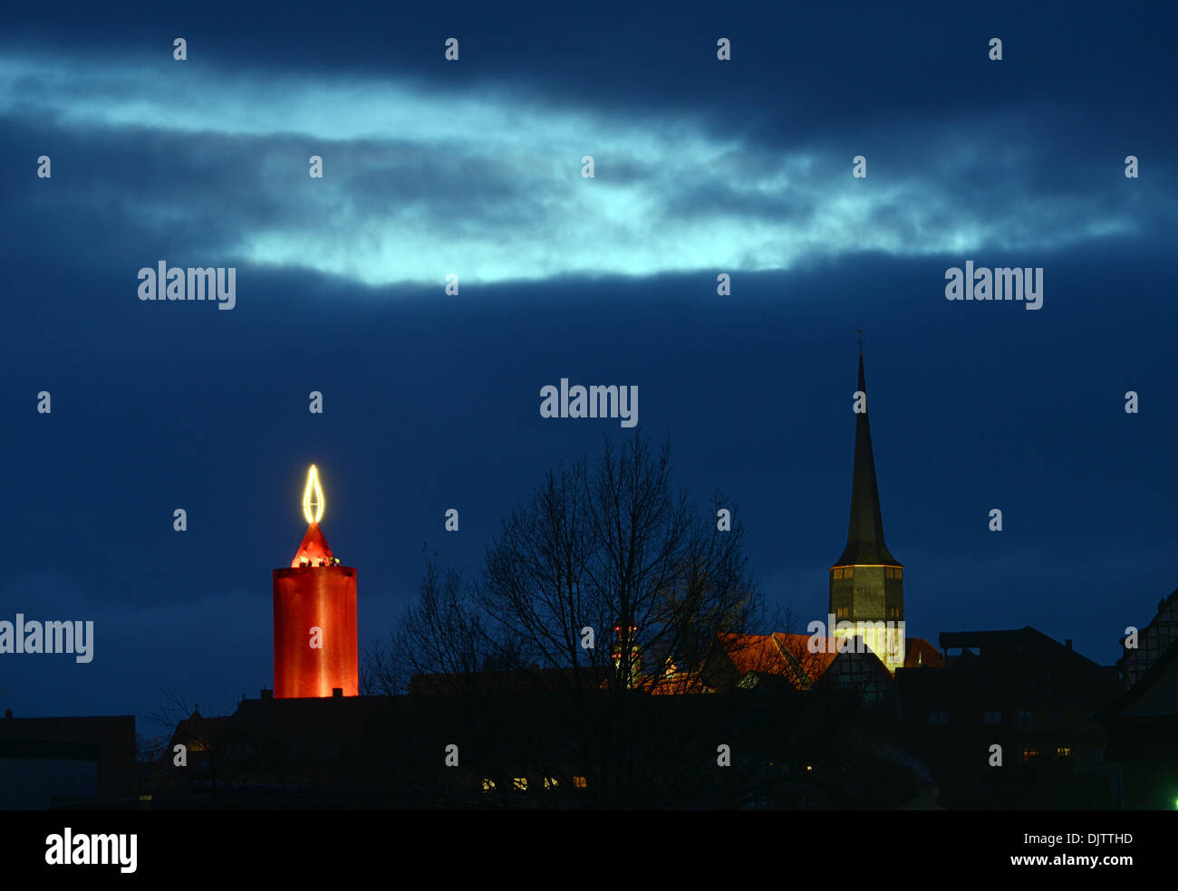 Schlitz, Germany. 30th Nov, 2013. The tallest candle of the world is ...
