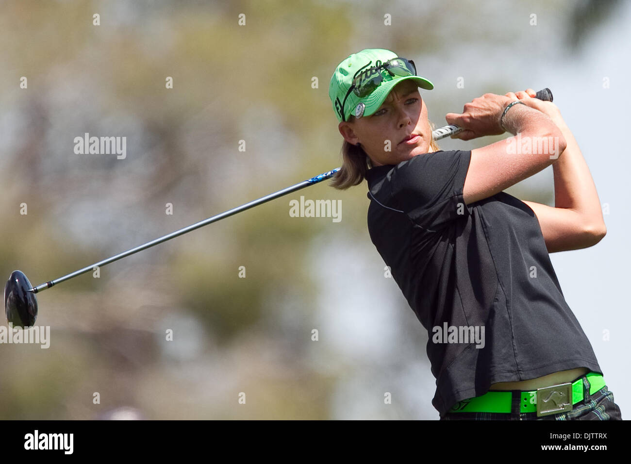 Katherine Hull of Sunrise Beach, Australia tees off to the 3rd hole of ...