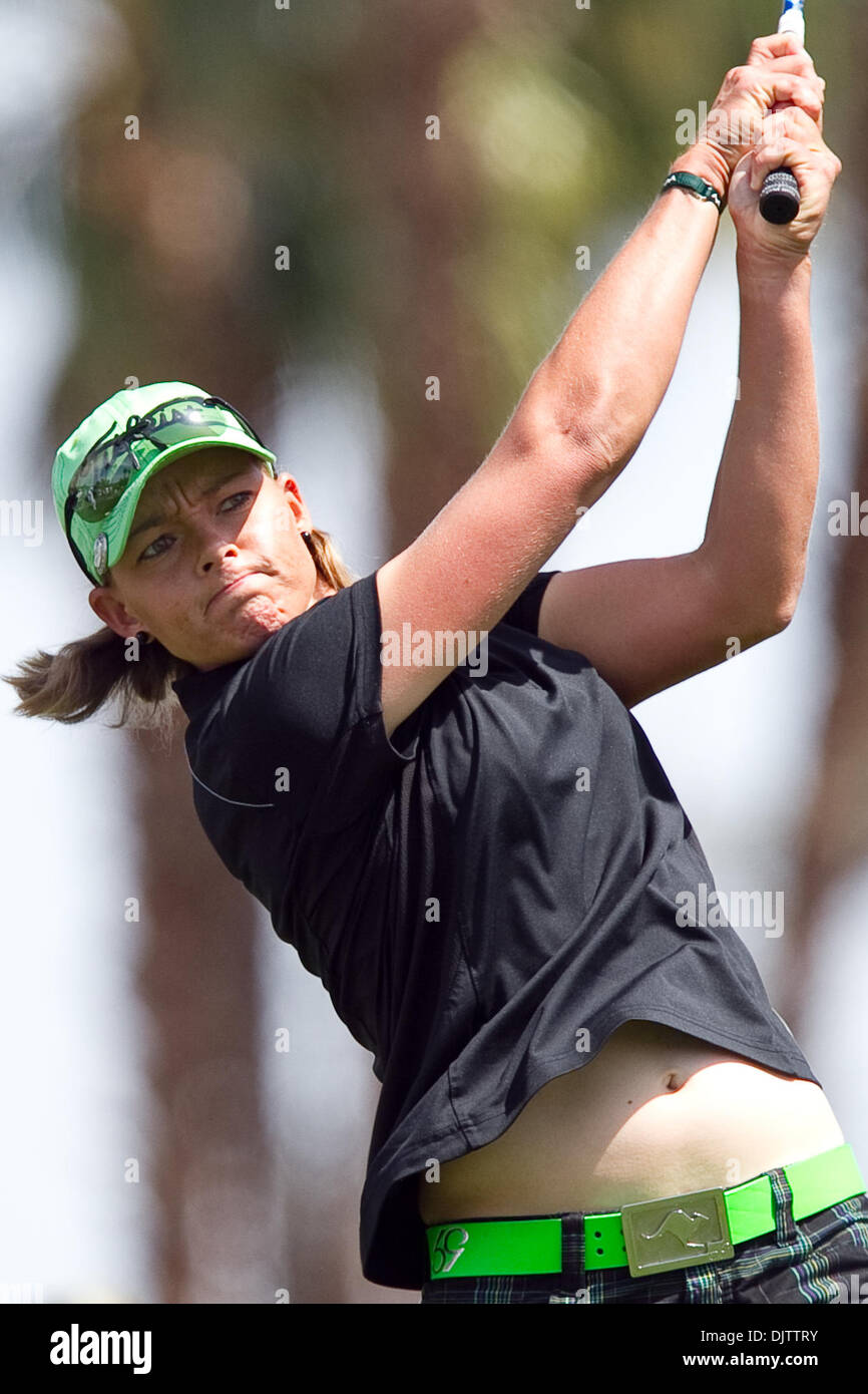 Katherine Hull of Sunrise Beach, Australia tees off to the 3rd hole of ...