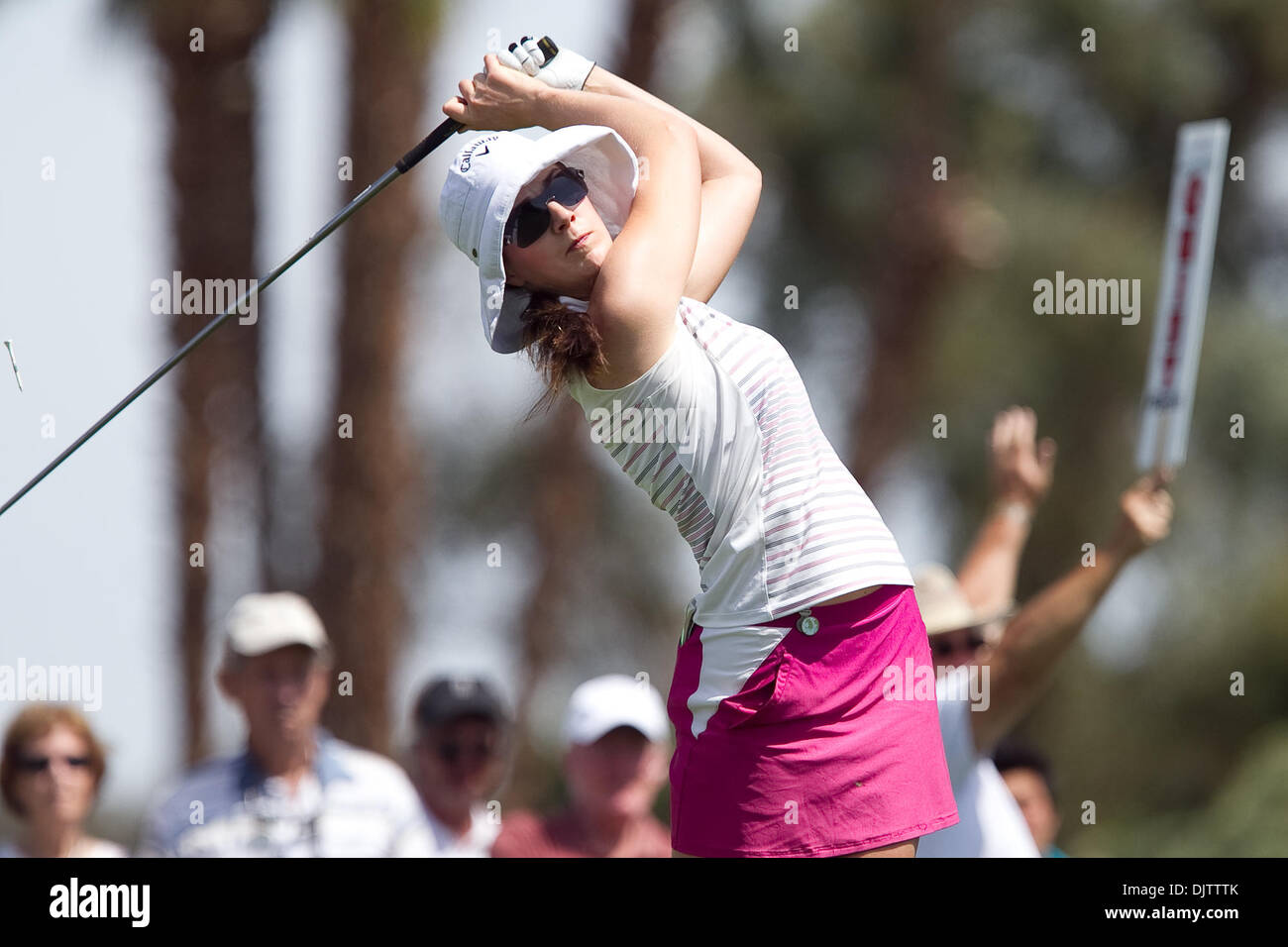 Sandra Gal of Cologne, Germany tees off to the 3rd hole of the 39th ...