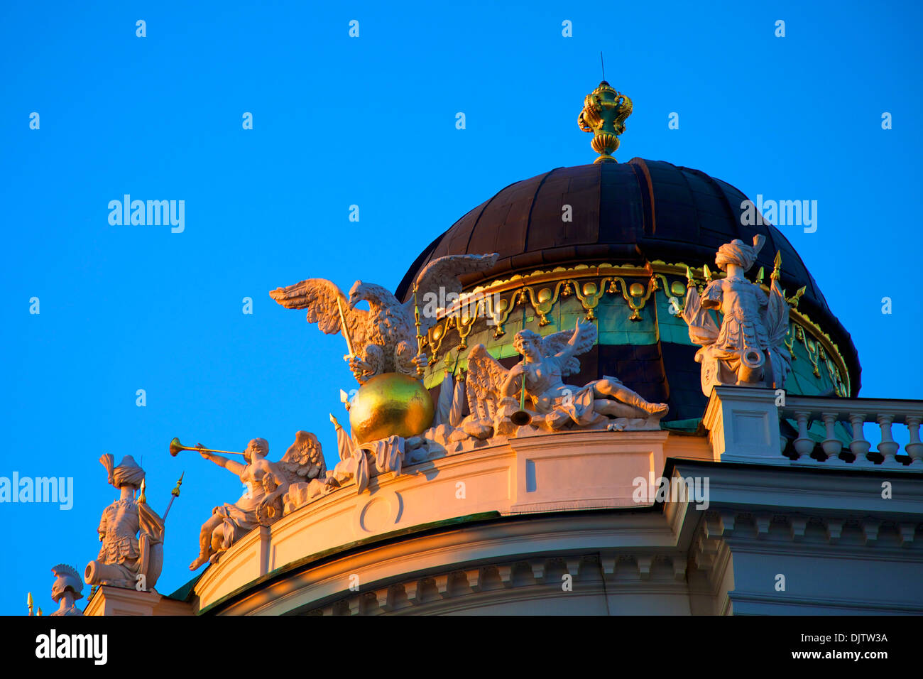 Dome and Sculpture of Triumphant Eagle and Angels on Hofburg Palace at ...