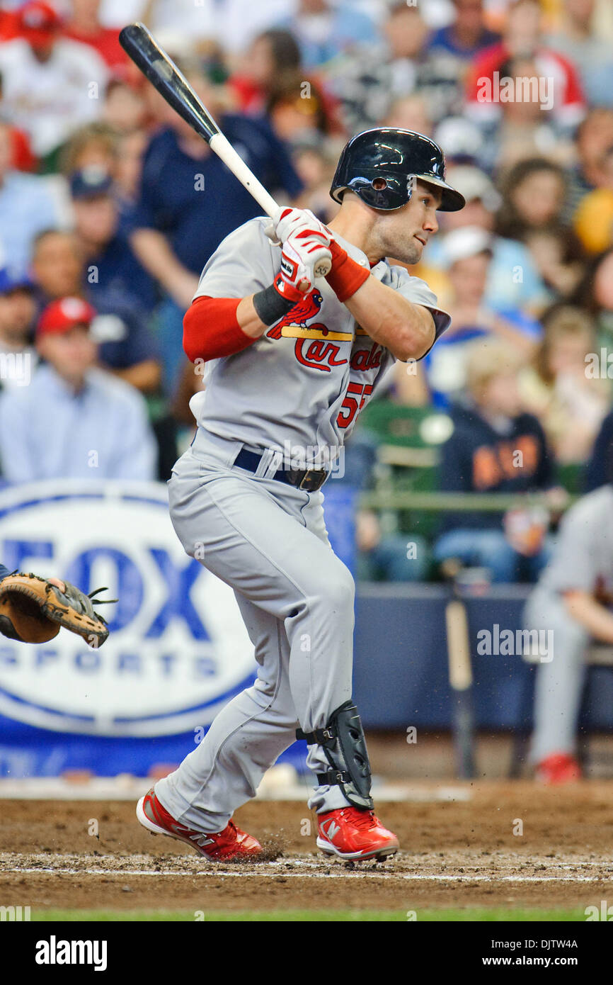 St. Louis Cardinals second baseman Skip Schumaker (55) at bat during ...