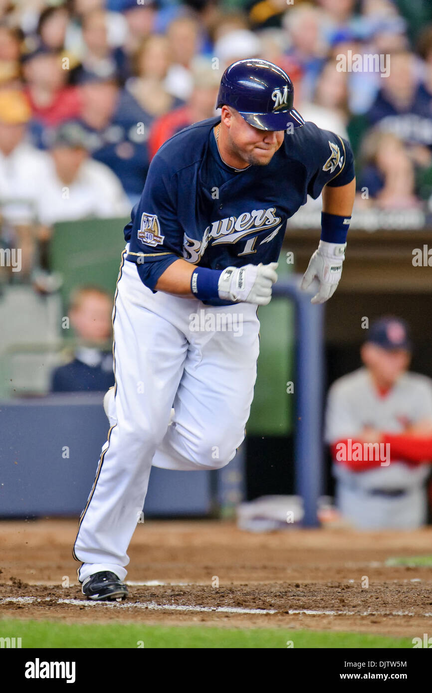 Milwaukee Brewers third baseman Casey McGehee (14) during the game ...