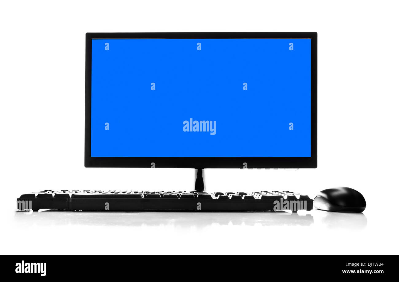 Desktop computer and keyboard and mouse Stock Photo - Alamy