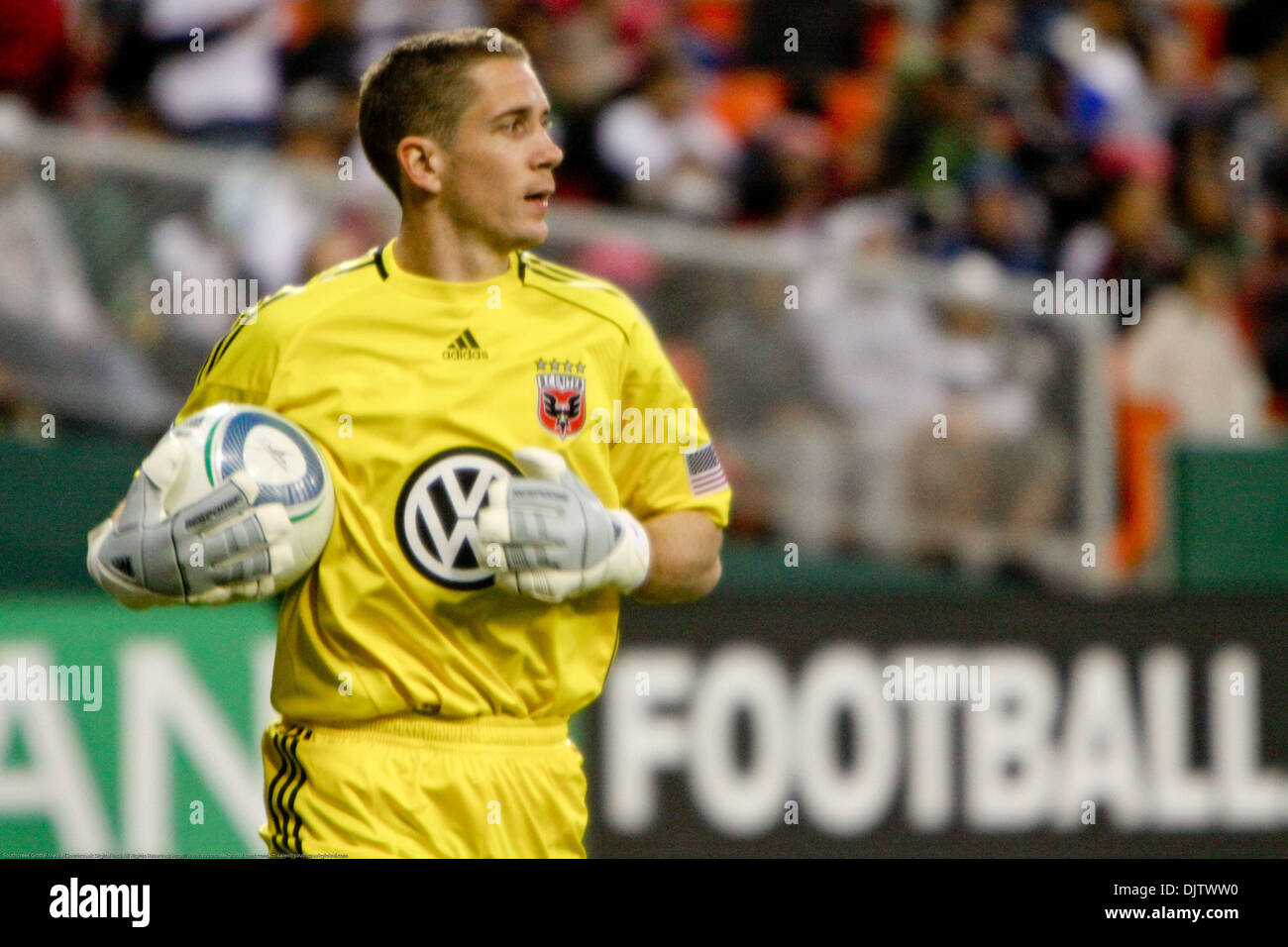 DC United goalkeeper Troy Perkins (#23) puts the ball into play during ...