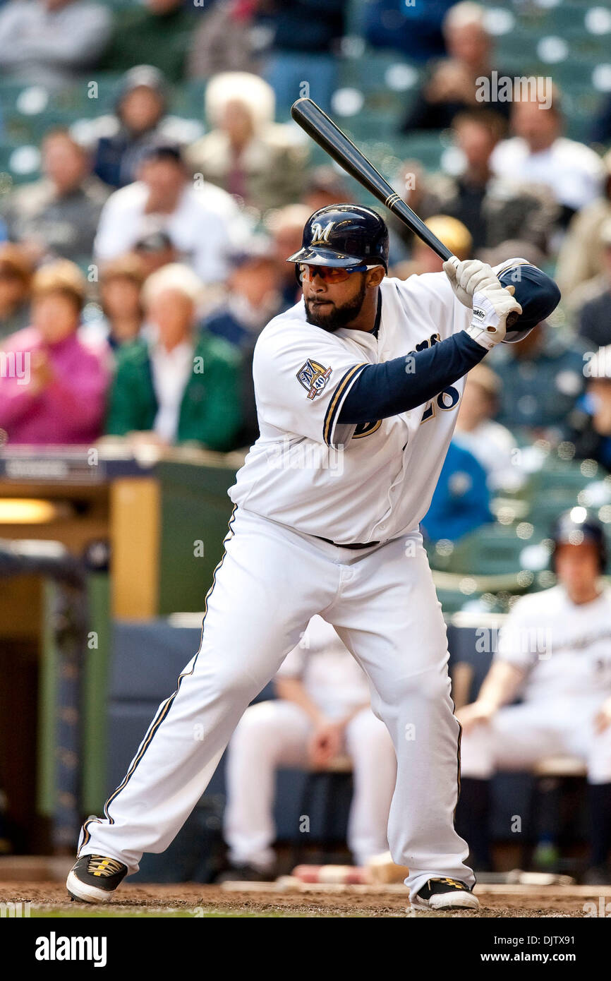 Milwaukee Brewers first baseman Prince Fielder #28 had one walk against ...