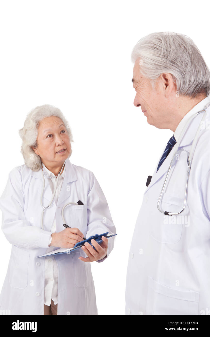 Portrait of two senior doctors Stock Photo - Alamy