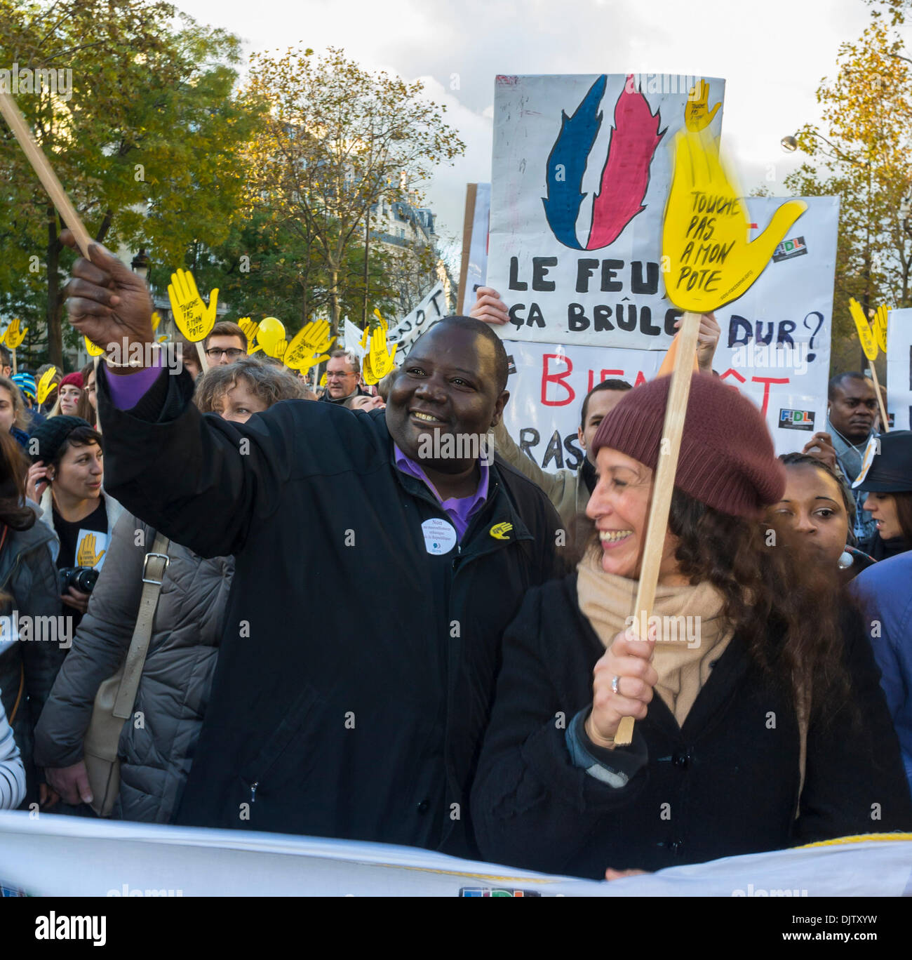 Paris, France. French Organisation, Sos Racism, Marchin in Street ...