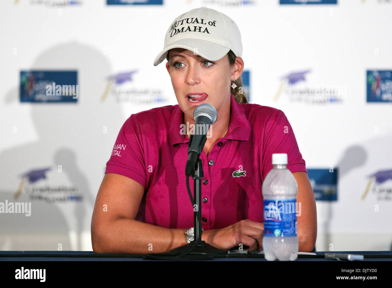 Cristie Kerr is interviewd during a press conference after her third ...
