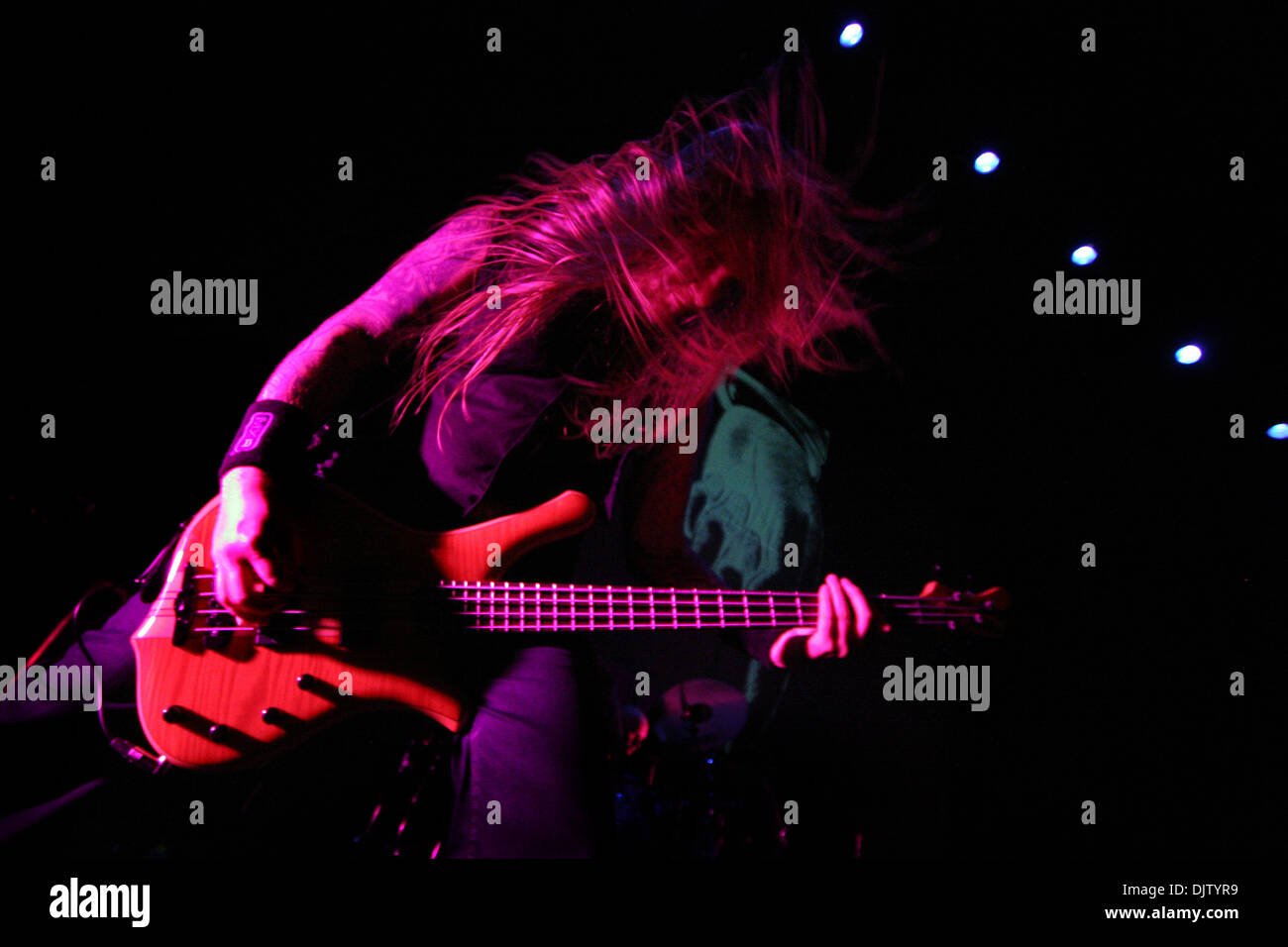 Dark Tranquillity bassist Daniel Antonsson performs with his band at ...
