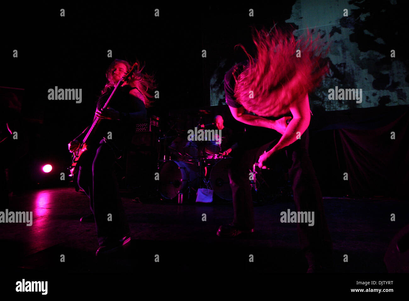 Dark Tranquillity bassist Daniel Antonsson and vocalist Mikael Stanne ...
