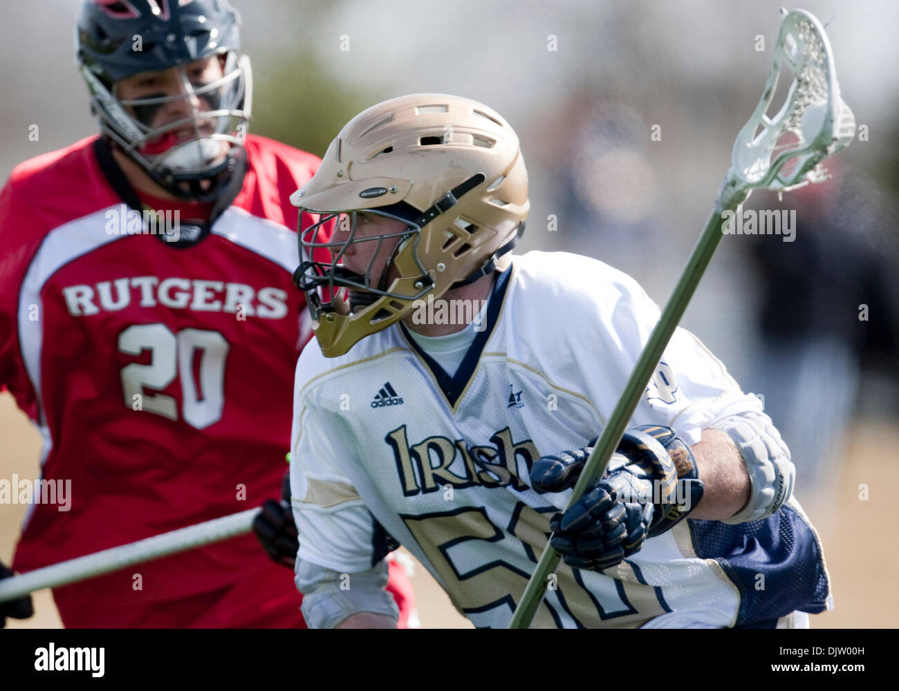 Notre Dame LSM Andrew Irving (50) in game action between the Notre Dame ...