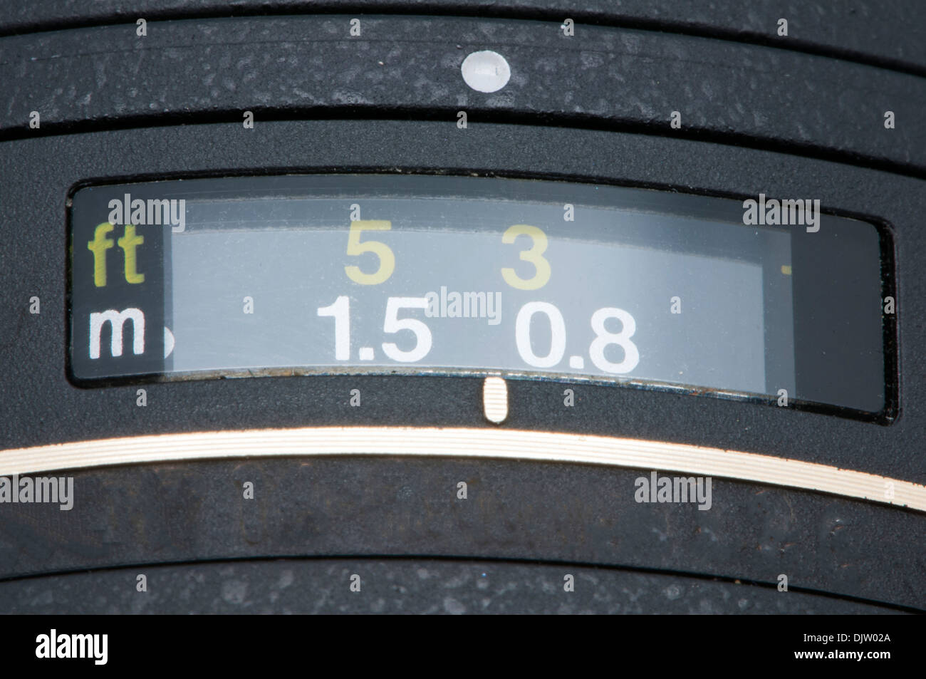 numbers in feet and meters of a target chamber Stock Photo - Alamy