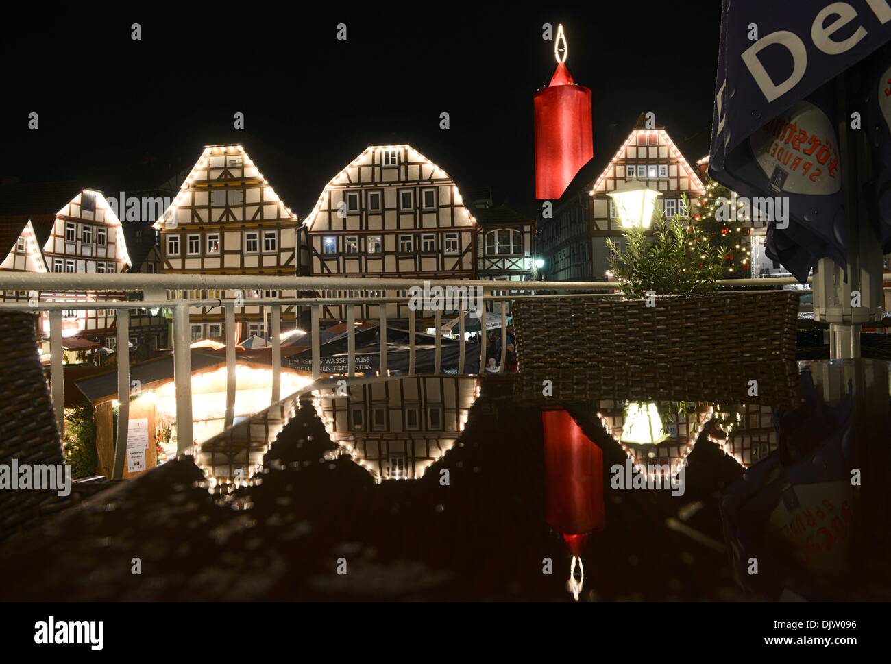 Schlitz, Germany. 30th Nov, 2013. The tallest candle of the world is ...