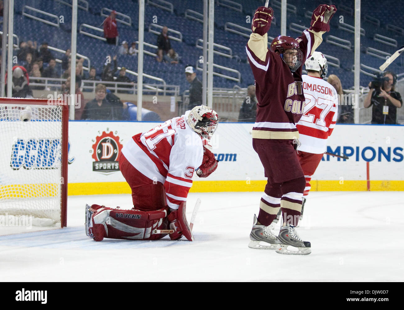 Boston College Forward Brian Gibbons (#17) celebrates goal in game ...