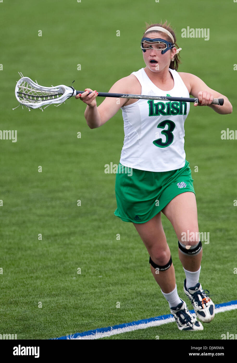 Notre Dame Midfielder Jackie Doherty (#3) looks for ball in game action ...