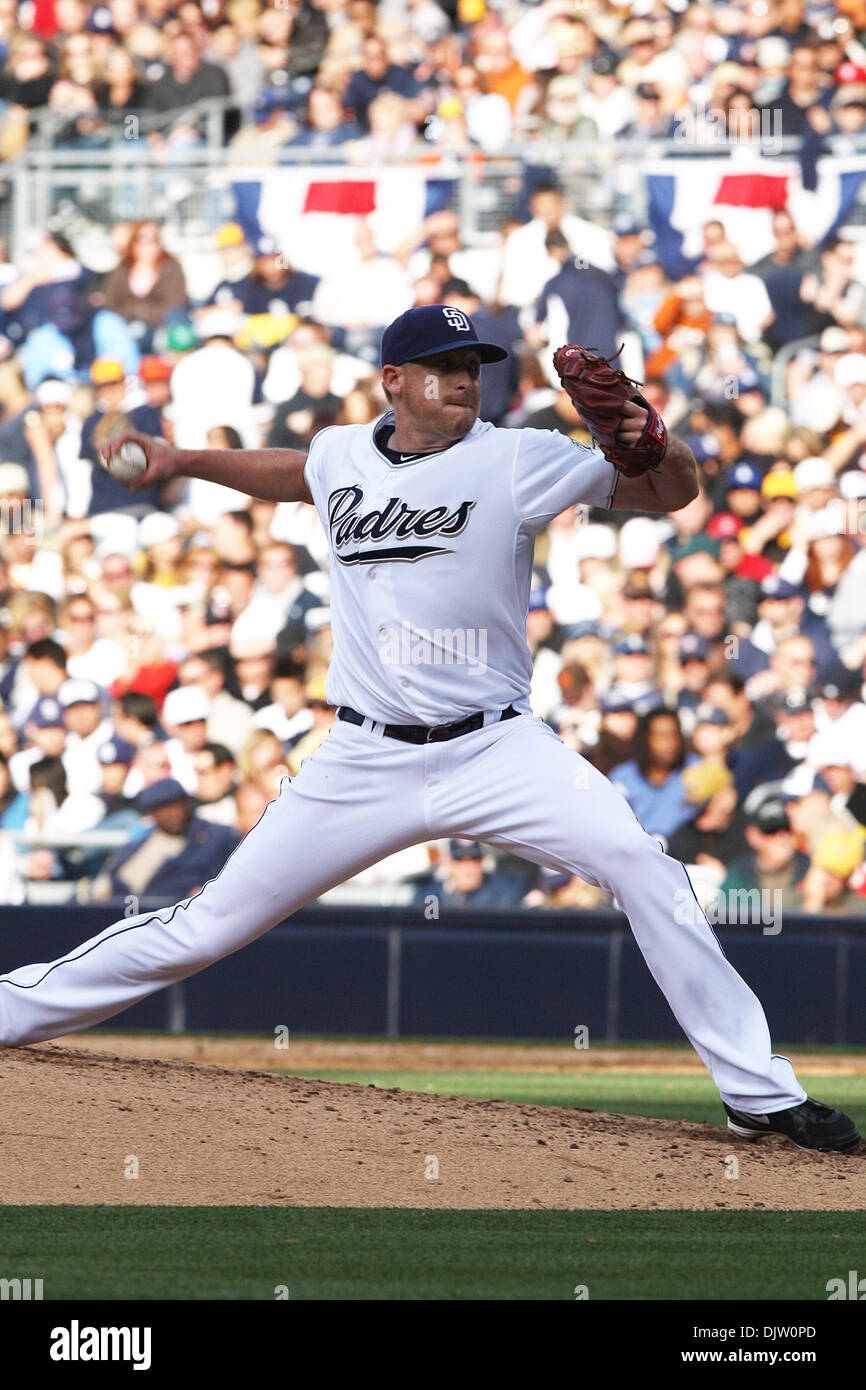 San Diego Padres Edward Mujica winds up against the Atlanta Braves ...