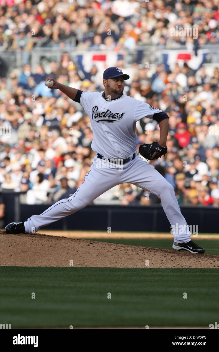 San Diego Padres Adam Russell took the mound against the Atlanta Braves ...