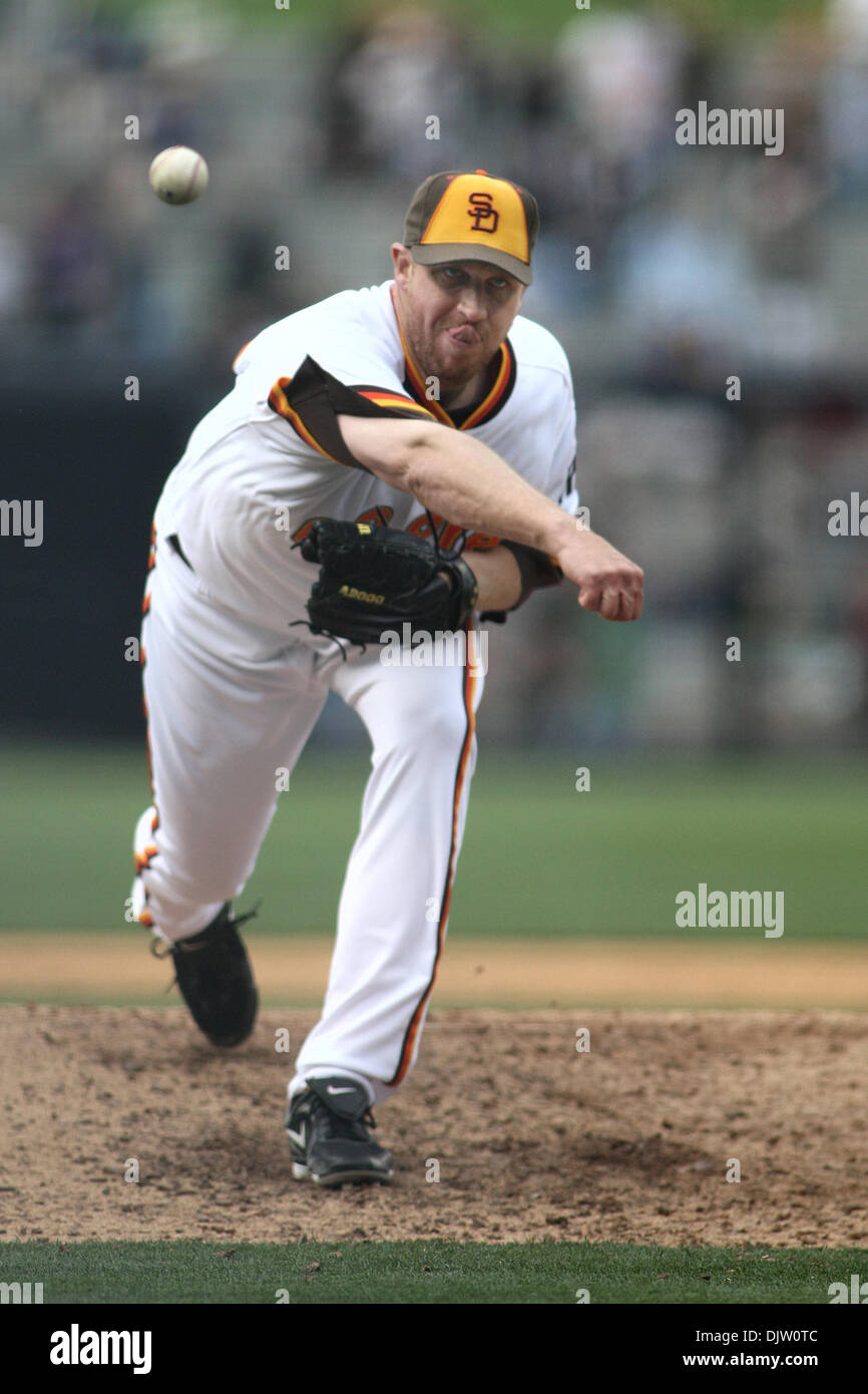 San Diego Padres pitcher Adam Russell took over for Mat Latos during ...