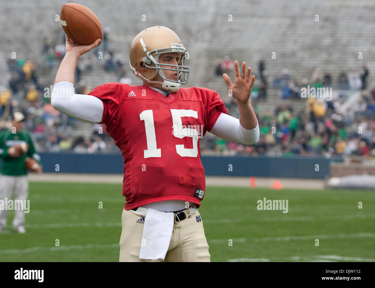 Notre Dame Quarterback Brian Castello (#15) in action during Blue Gold ...